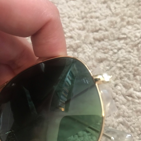 Ray-Ban | Accessories | New Ray Ban Large Aviator Gold Green Gradient ...